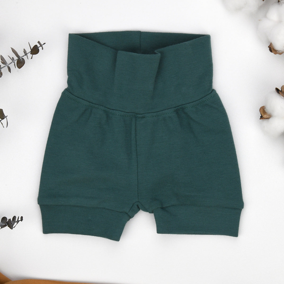 Organic Cotton High Waist Baby Shorts, Topaz – Earthy