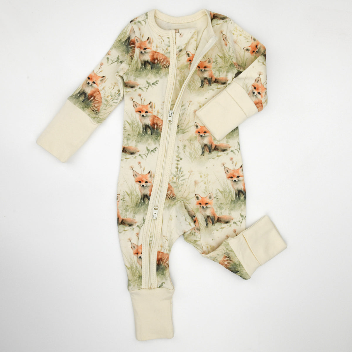 Organic Cotton Baby Pajamas 2-Way Zip Front Zipper Sleeper, Clover – Earthy